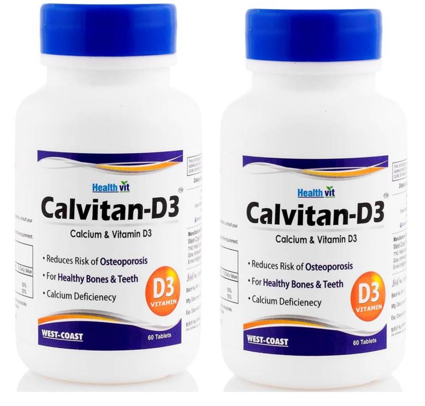 HealthVit Calvitan D3 Calcium and Vitamin D3 Pack of 2 - Fitbynet