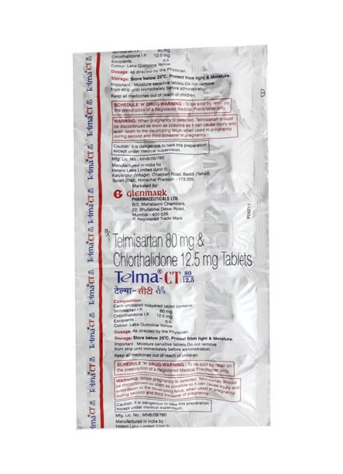 Telma CT 80/12.5 Tablet_GLENMARK PHARMA - Fitbynet